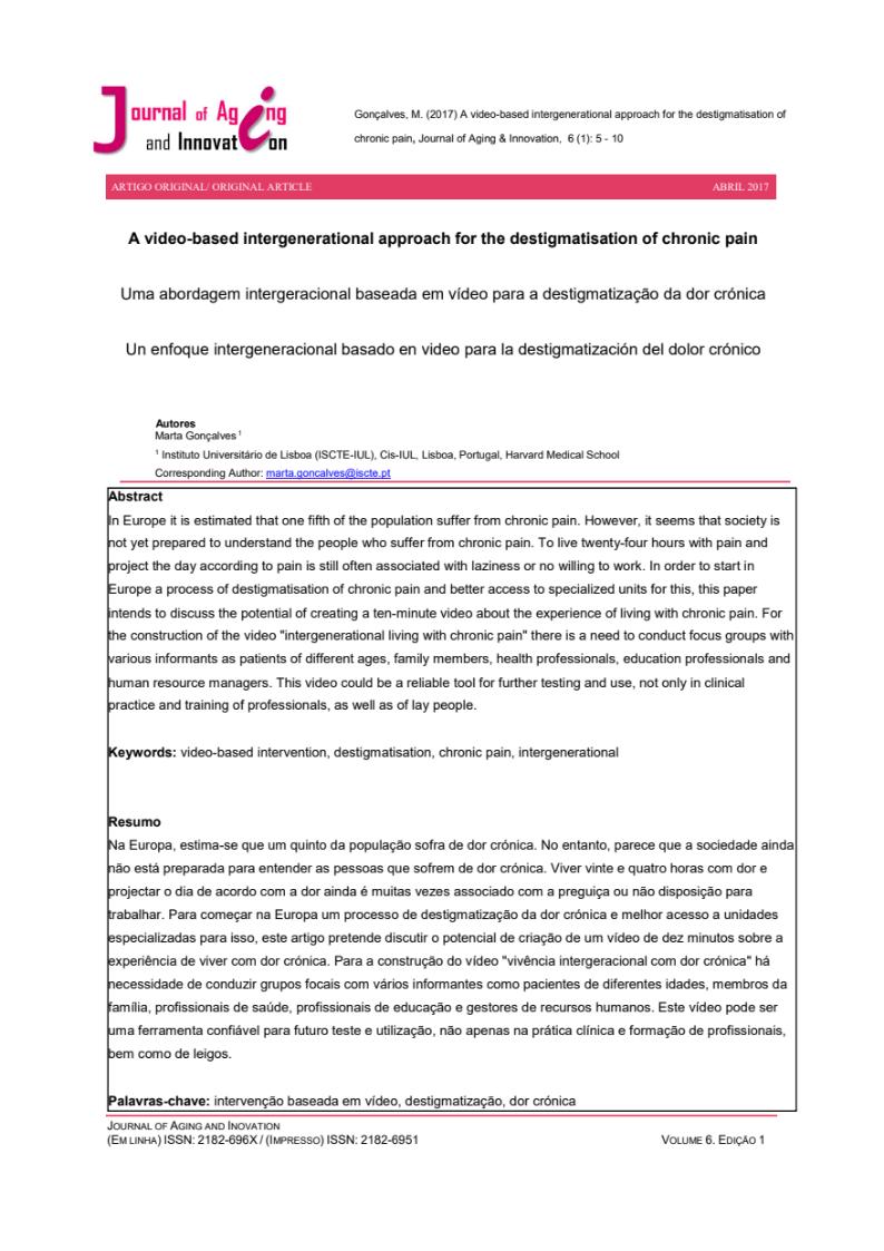 A video-based intergenerational approach for the destigmatisation of ...