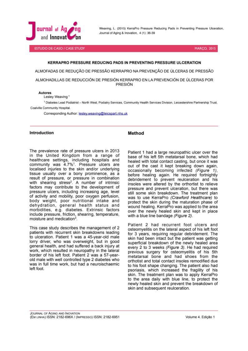 KERRAPRO PRESSURE REDUCING PADS IN PREVENTING PRESSURE ULCERATION ...